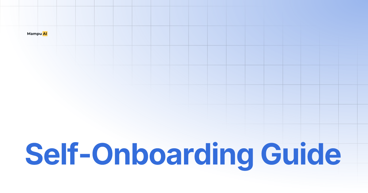 Self-Onboarding Guide | Mampu AI