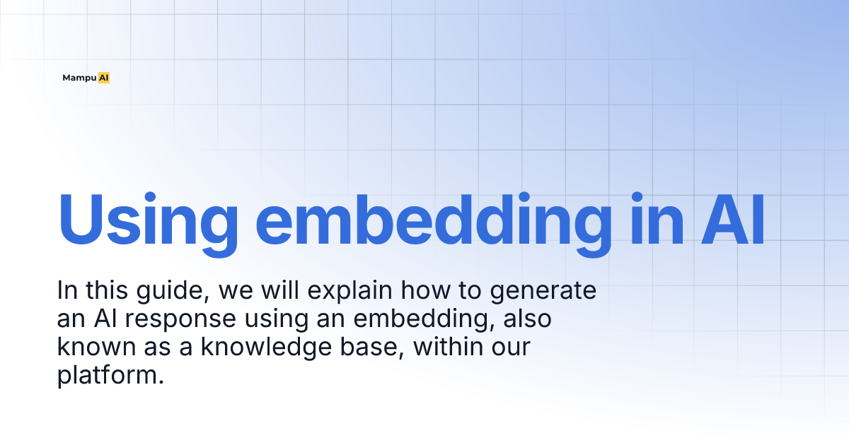 Using embedding in AI | Mampu AI